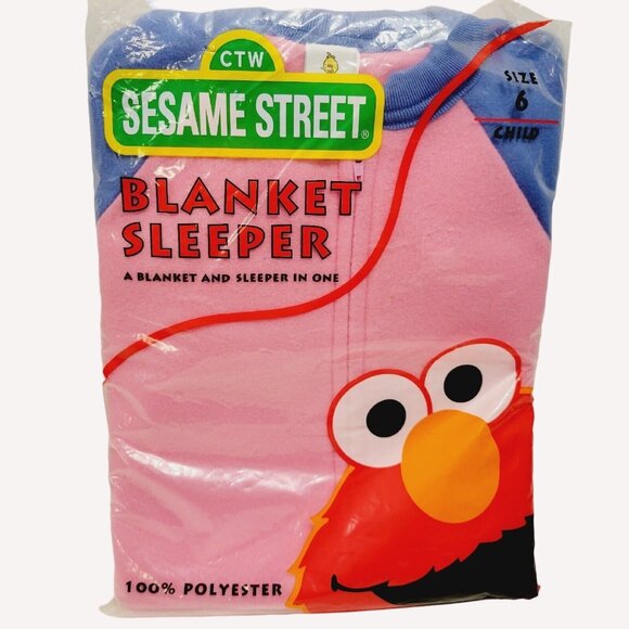 Sesame Street | Pajamas | Nip Vtg Sesame Street Elmo Kids Pink Blanket ...